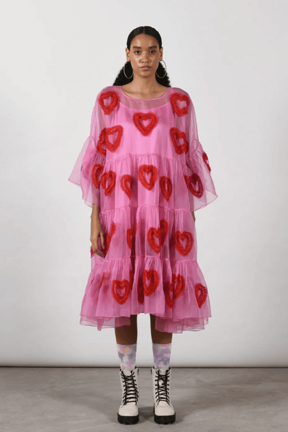 All Hearts Multi Tier Dress - Pink + Red | Omi Na-Na | Ready to Ship ...